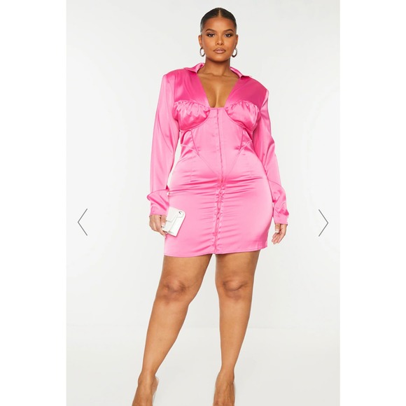 PrettyLittleThing | Dresses | Prettylittlething Hot Pink Hook And Eye ...